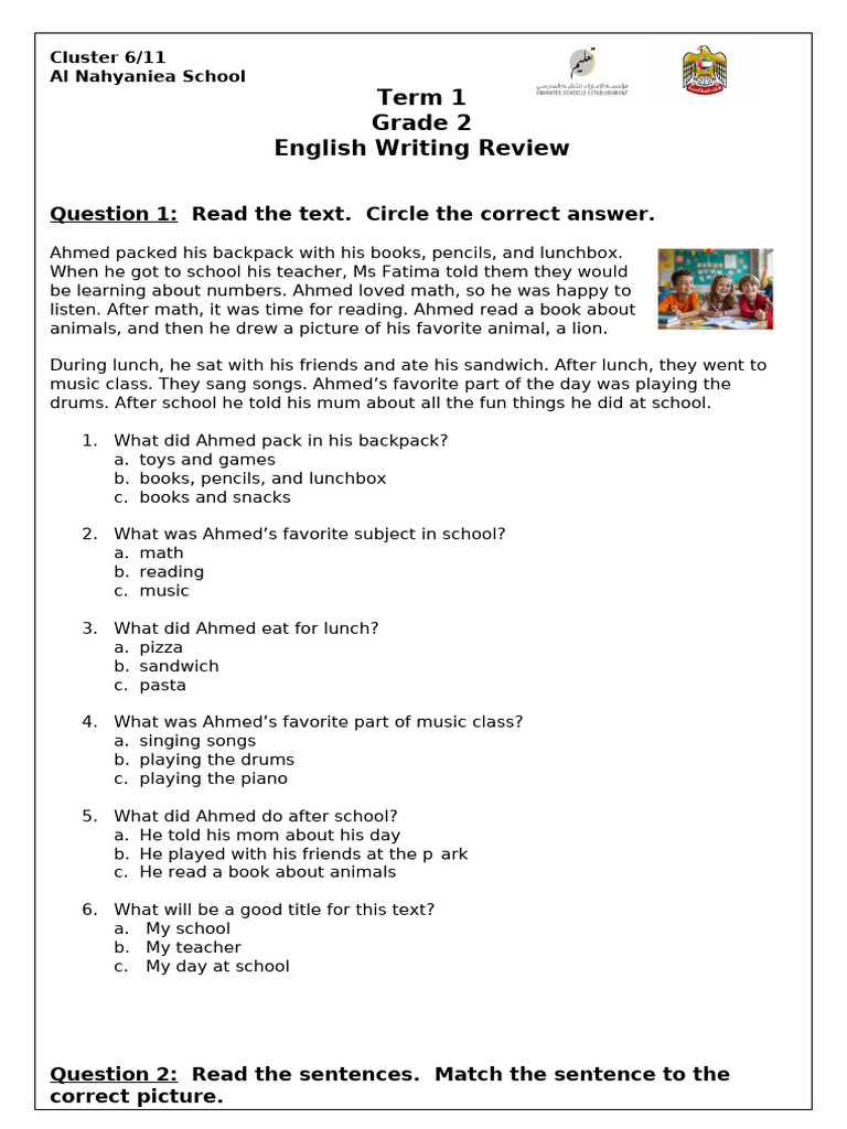 GR2 T1 Reading Comprehension Test 1 Review | PDF
