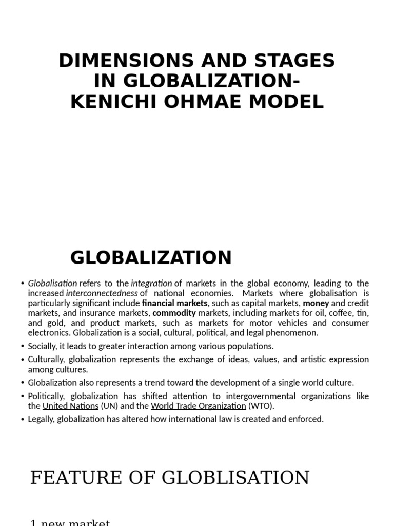 Dimensions and Stages in Globalization | PDF | Globalization | Market ...