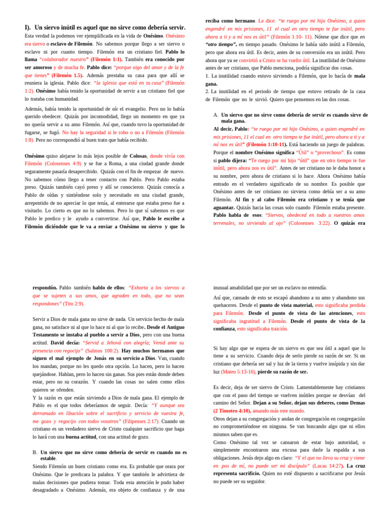 Un Siervo Inútil Es Aquel Que No Sirve Como Debería Servir | PDF ...