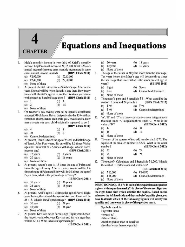 Equation and Inequations | PDF