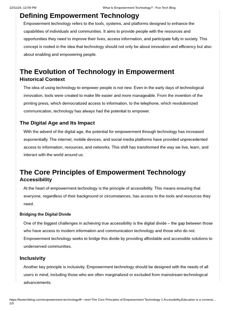 What Is Empowerment Technology - Fun Tech Blog | PDF | Empowerment ...