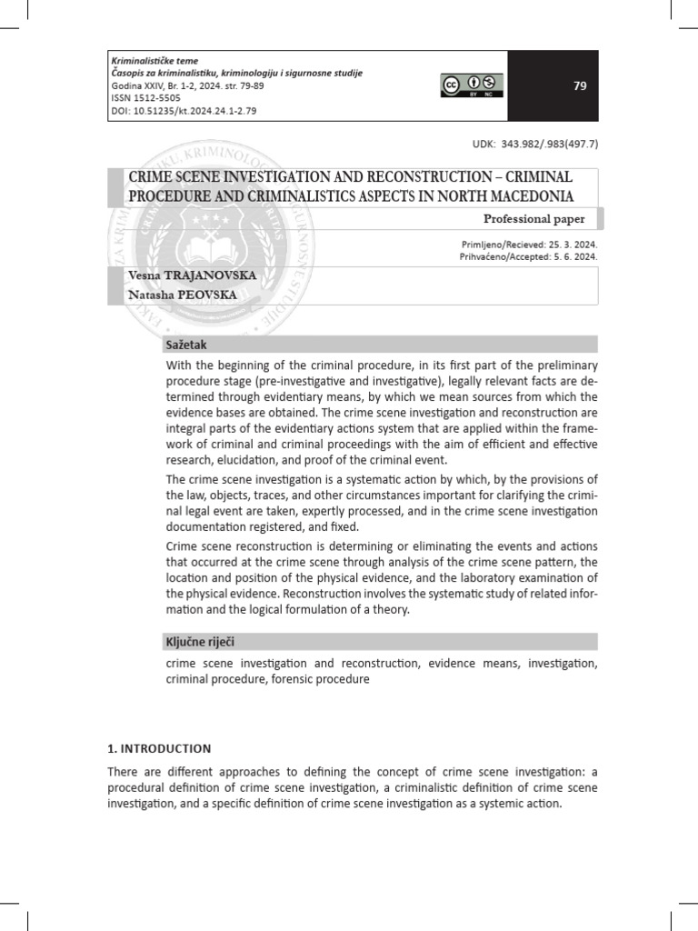 Krim teme so Vesna 2024 | PDF | Crime Scene | Forensic Science