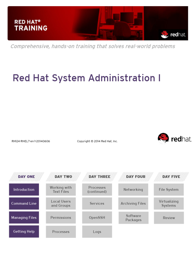 RHEL7 RH124 - Red Hat System Administration I - Slides | PDF | Secure ...