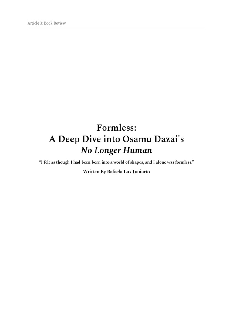 Formless - No Longer Human Review | PDF