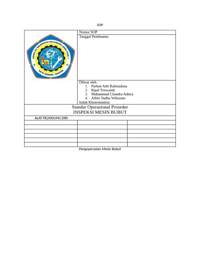 Sop Inspeksi Mesin Bubut | PDF