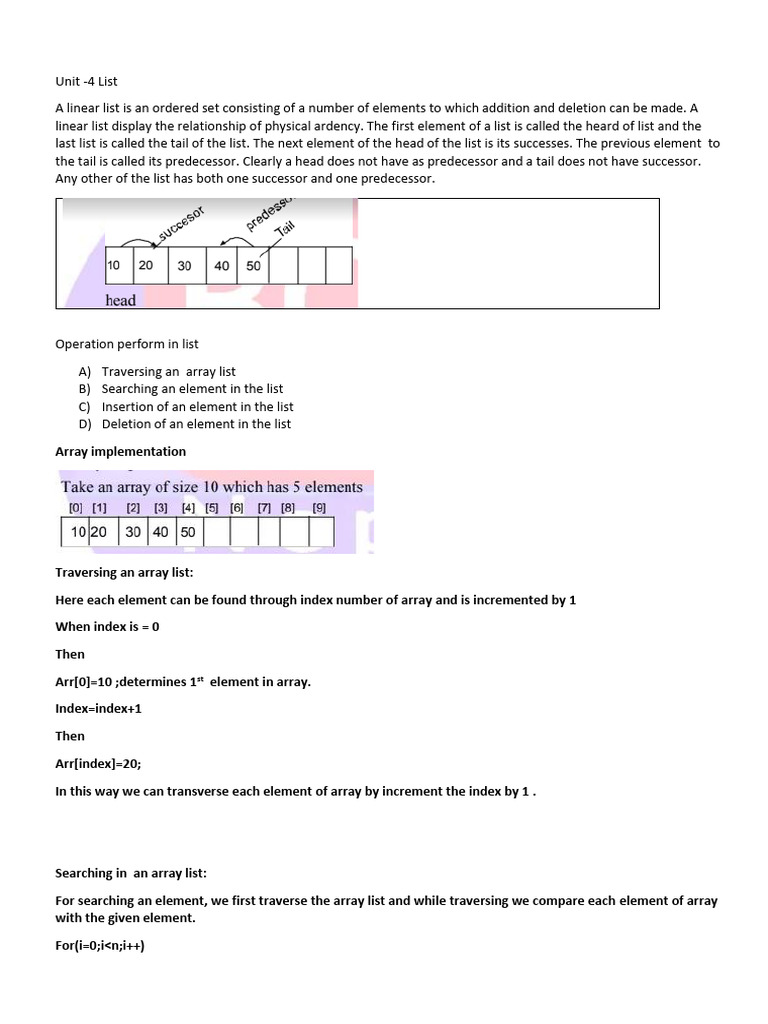 Unit - 4 list | PDF | Computer Data | C++