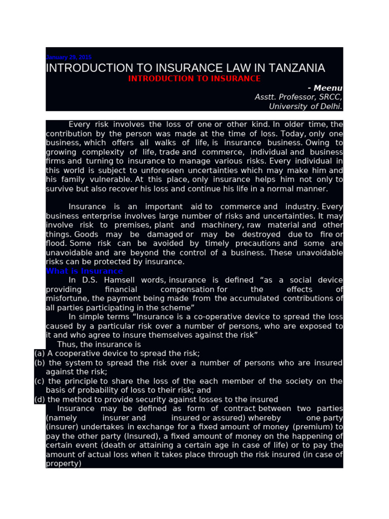 INSURANCE LAW NOTES | PDF | Insurance | Life Insurance