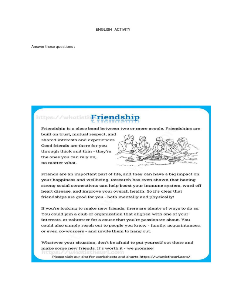 Friendship Exploration Activity | PDF