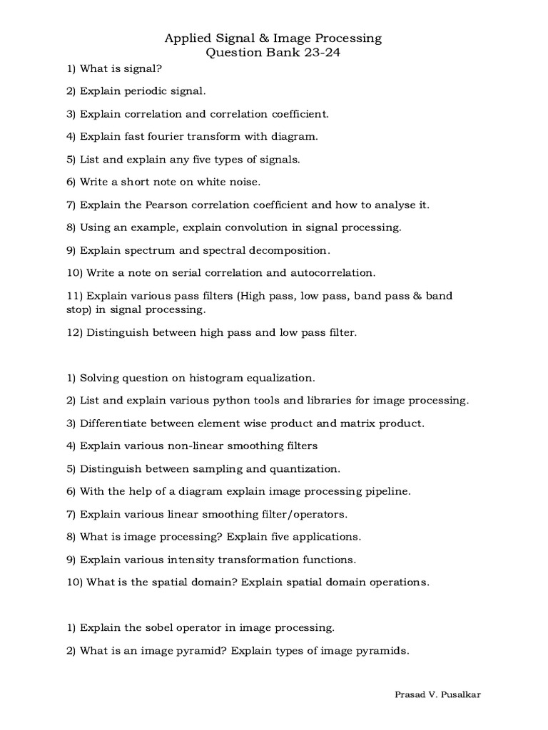 ASIP_QB | PDF | Digital Signal Processing | Autocorrelation