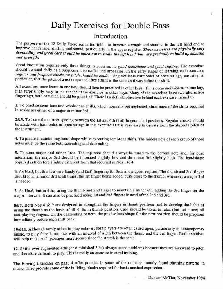 Duncan McTier - Daily Exercises | PDF
