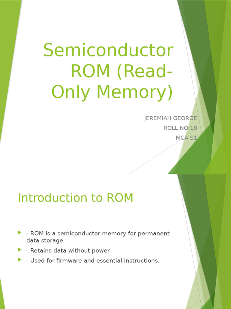 Semiconductor ROM Presentation | PDF | Read Only Memory | Computer Data Storage