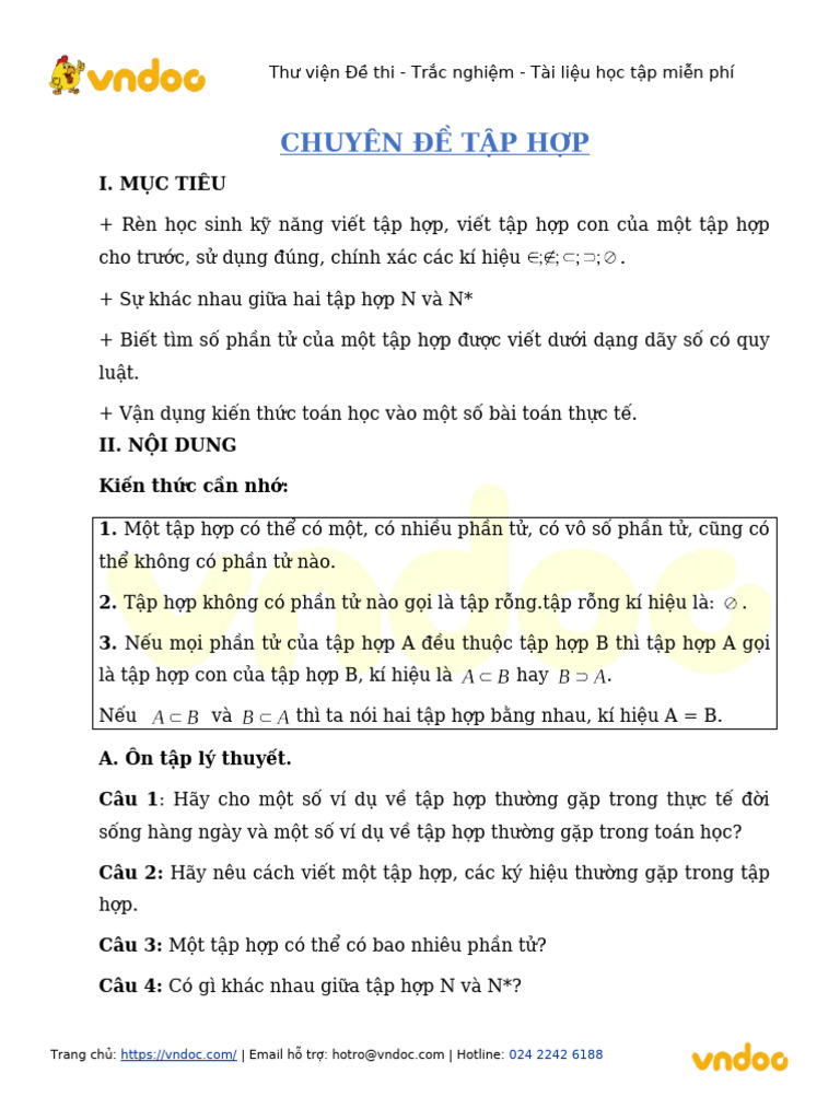 Bai Tap Chuyen de Tap Hop | PDF