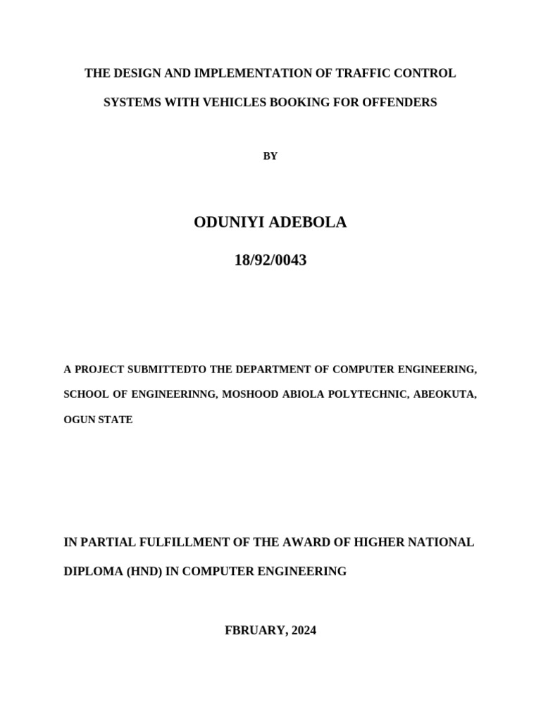 The Design and Implementation of Traffic Control Systems With Vehicles ...
