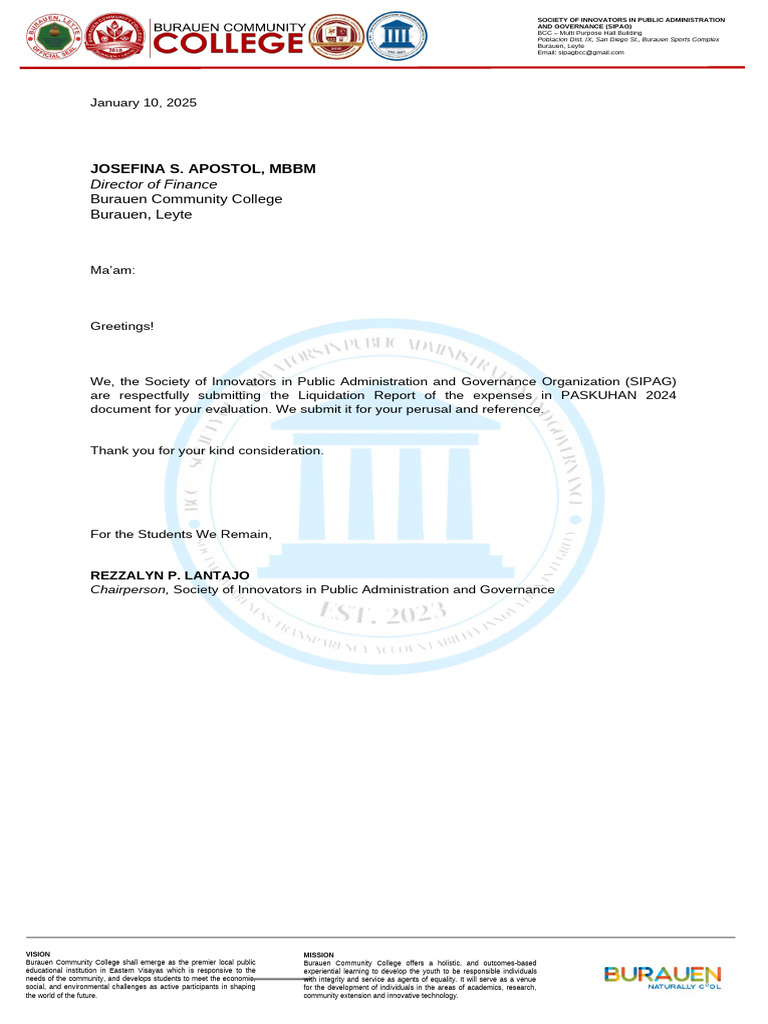 Transmittal Letter For Liquidation | PDF