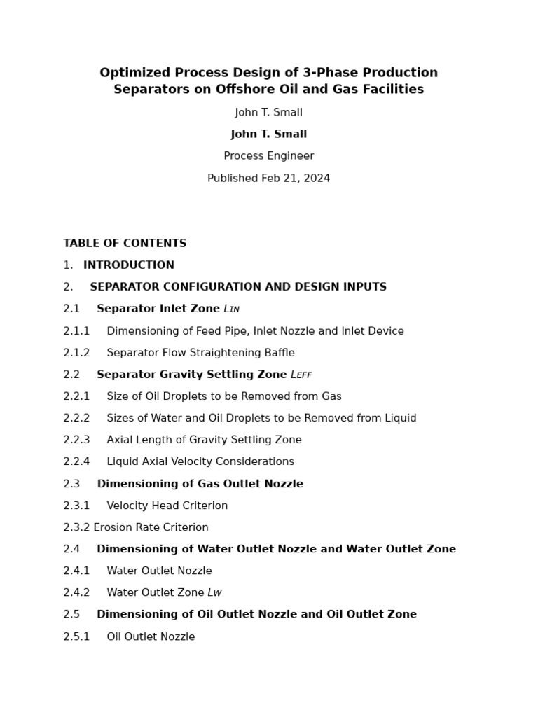 Optimized Process Design (3PH Seperator) | PDF | Drop (Liquid) | Liquids