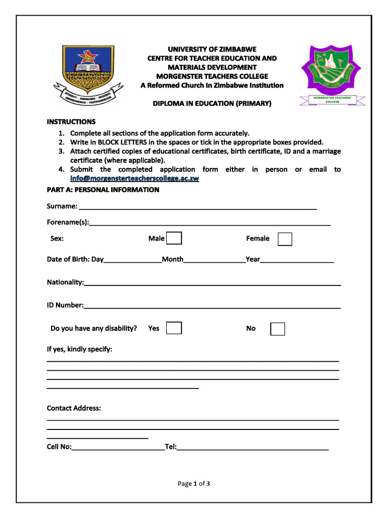 Morgenster-Student-Application-Form | PDF