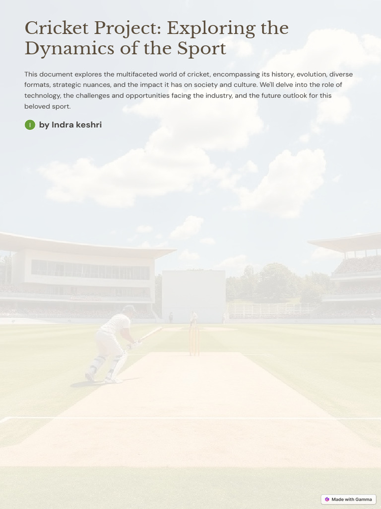 Cricket Project Exploring The Dynamics of The Sport | PDF | Bowling ...