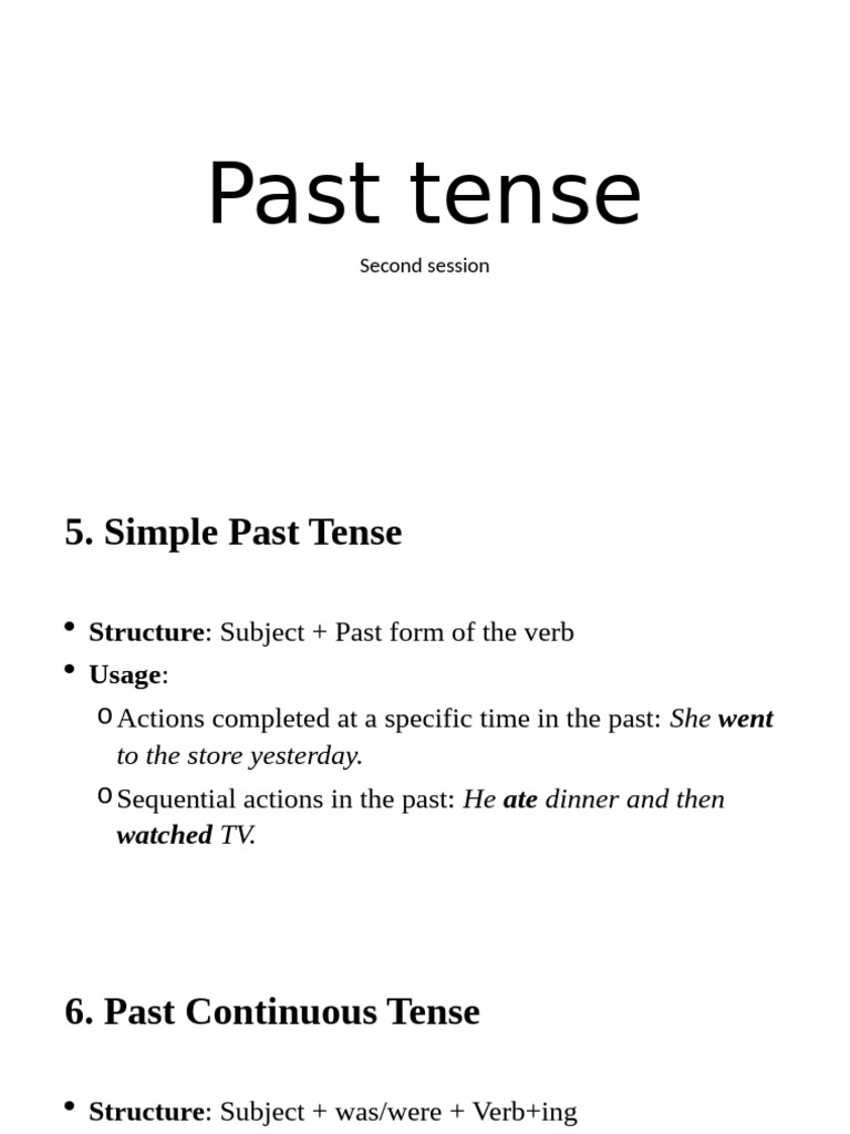Understanding Past Tenses in English | PDF