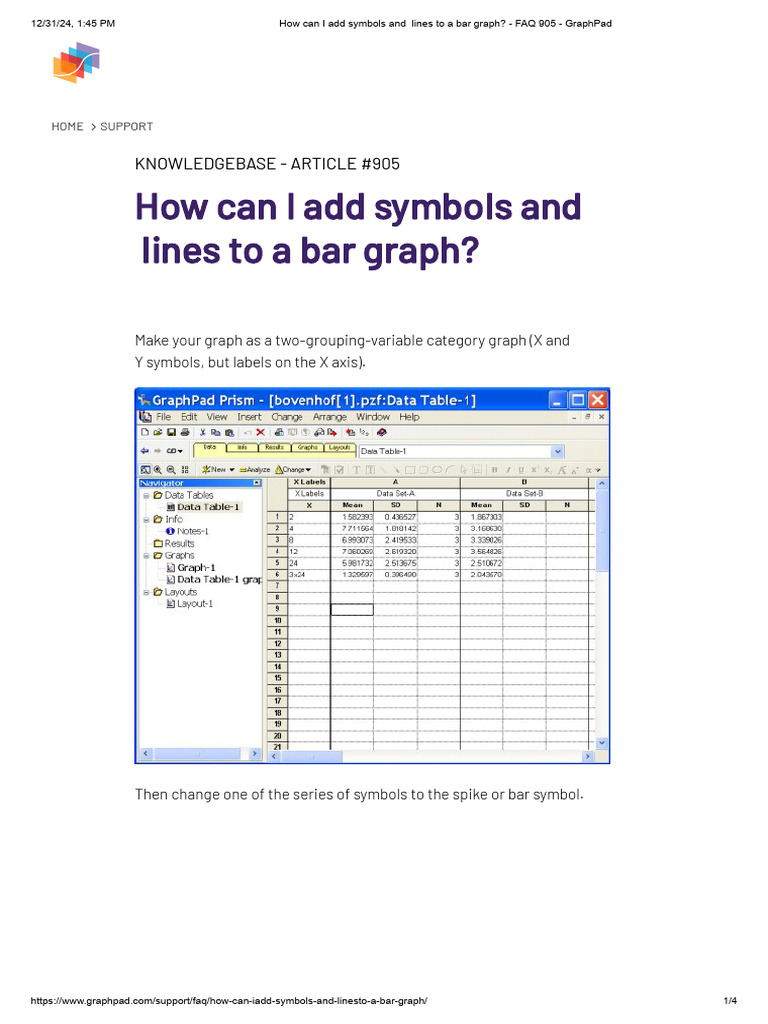 Adding Symbols to Bar Graphs in Prism | PDF | Computing