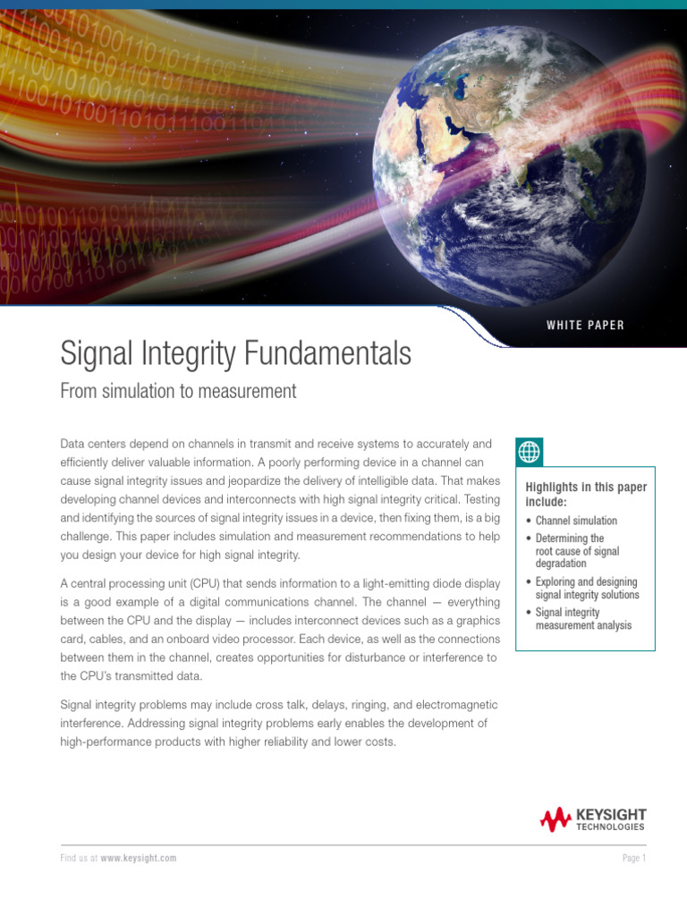 Signal Integrity Fundamentals | PDF | Simulation | Telecommunications