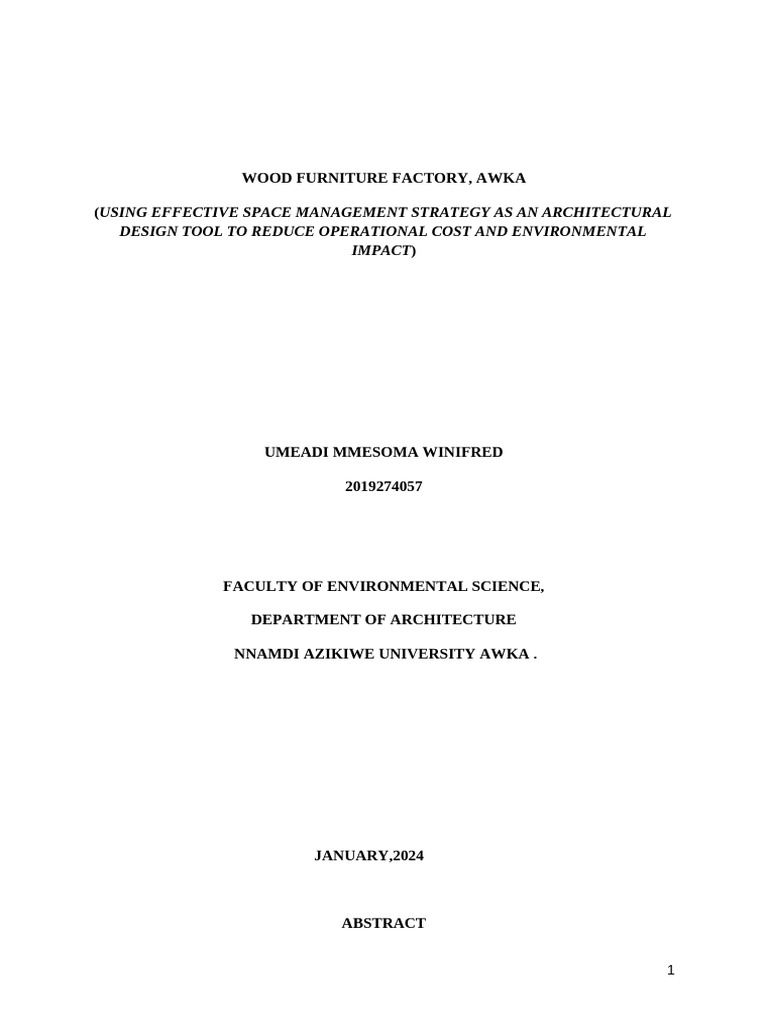 Wood Furniture Factory Design Report | PDF | Case Study | Methodology