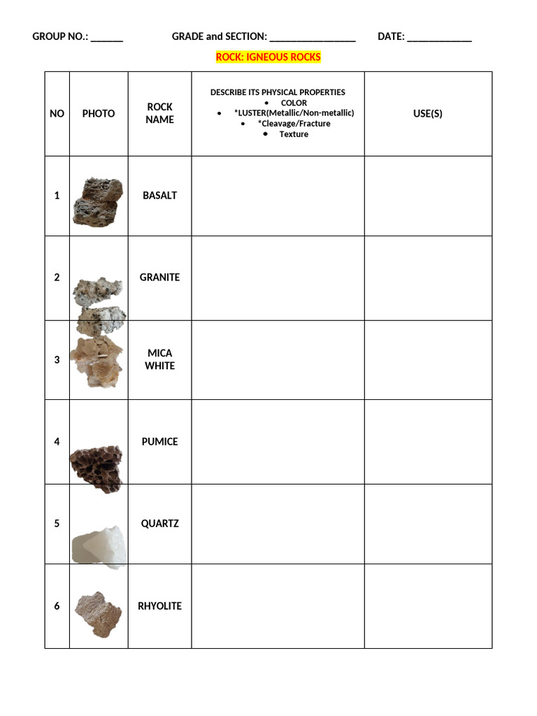 ROCK Activity Sheet FINAL | PDF