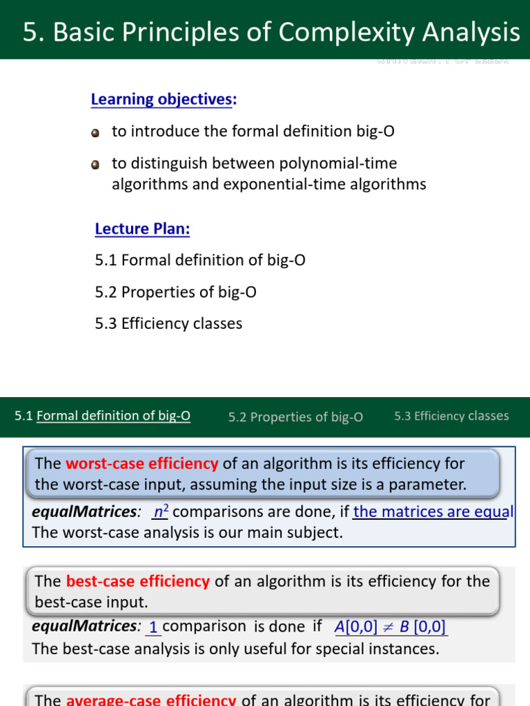 Ch5 (1 Slide Per Page) | PDF | Time Complexity | Mathematics