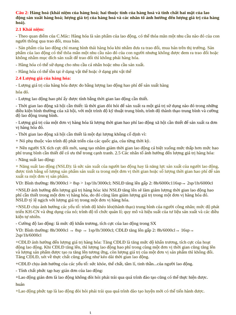 - Theo quan điểm của C.Mác: Hàng hóa là sản phẩm của lao động, có thể ...