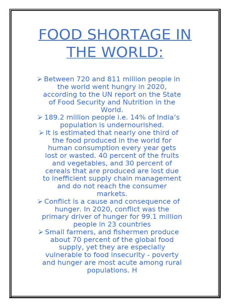 Food Shortage - Geoo | PDF