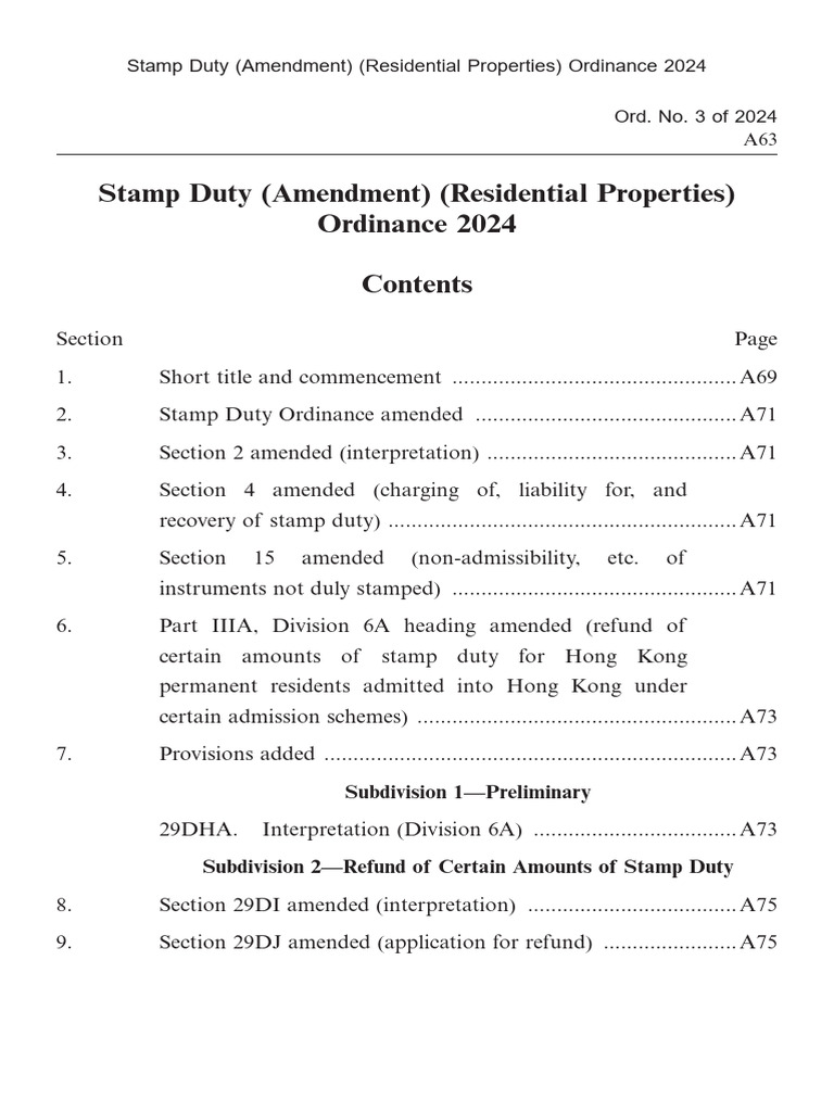 GLD - Eng - Ord. 3 of 2024 - Stamp Duty (Amendment) (Residential ...
