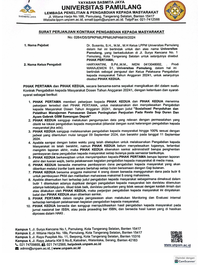 kontrak dan tugas yanti | PDF