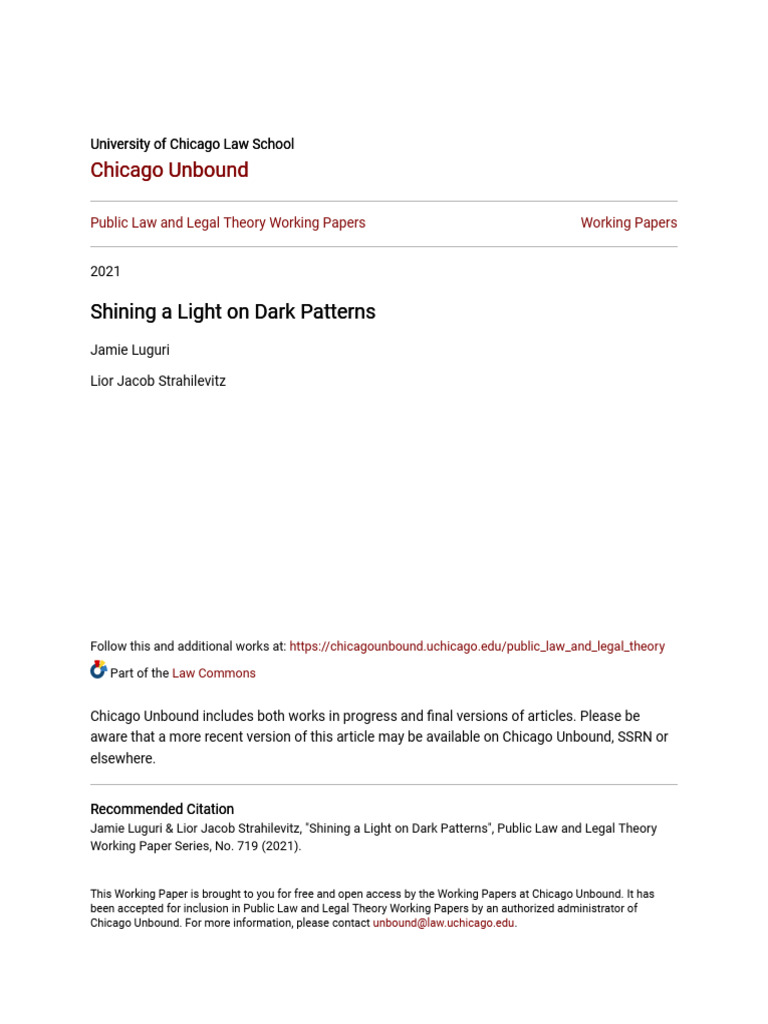 Shining a Light on Dark Patterns | PDF | Federal Trade Commission ...