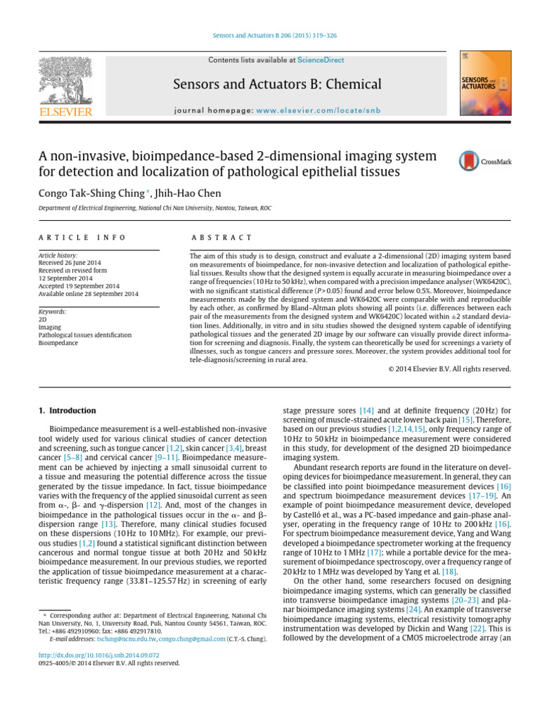 A Non-Invasive, Bioimpedance-Based 2-Dimensional Imaging Systemfor ...