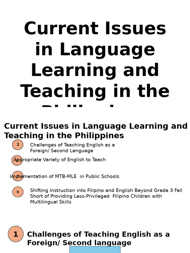 Language Teaching Challenges in Philippines | PDF | English Language ...
