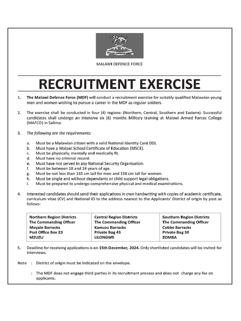 MDF Recruitment | PDF