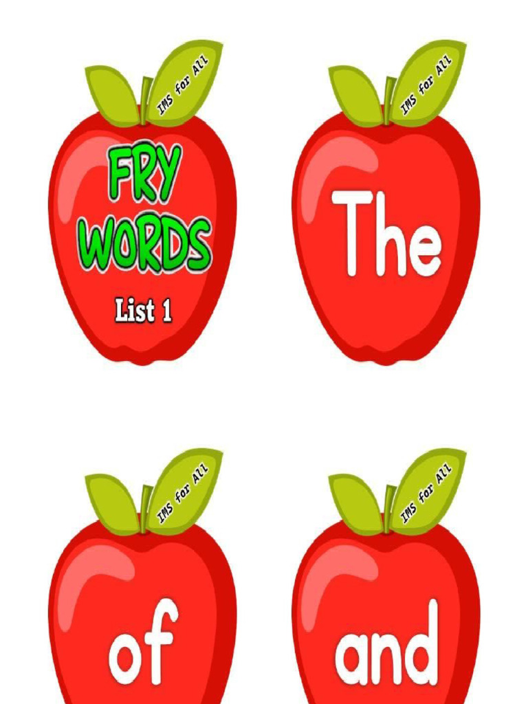Fry Words List 1 | PDF