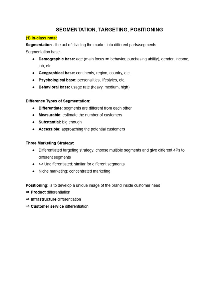 Marketing Segmentation Basics | PDF