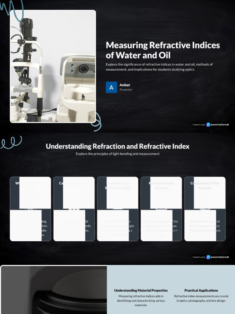 Measuring Refractive Indices of Water and Oil | PDF