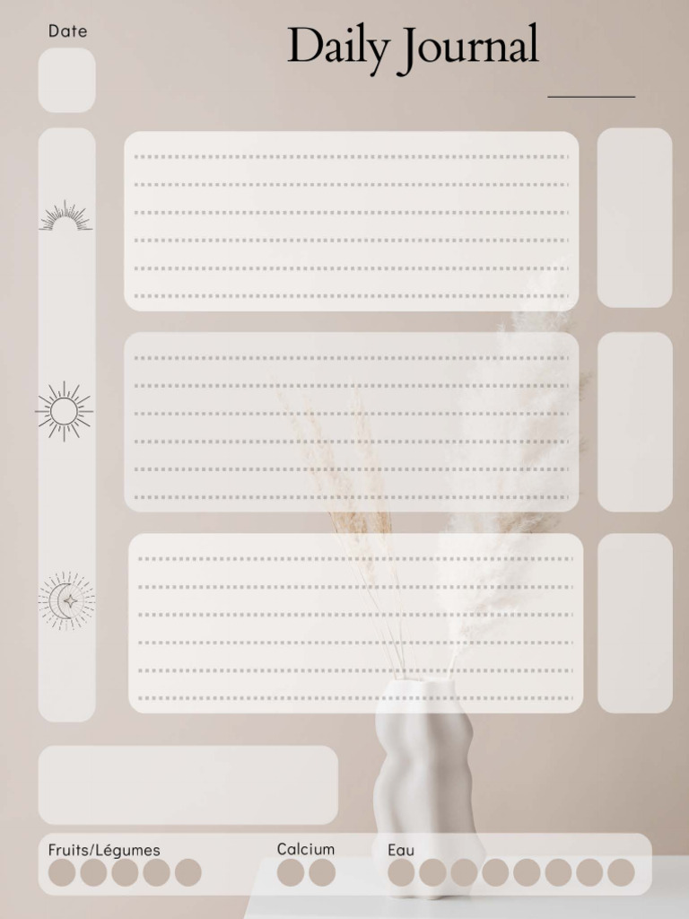 Beige Minimalist Printable Daily Journal | PDF