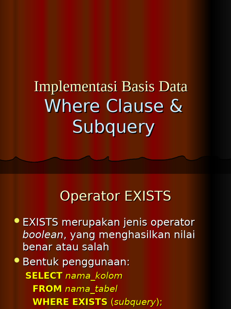 Where Clause Dan Subquery | PDF