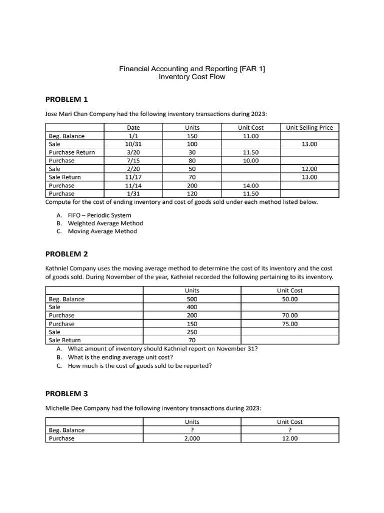Inventory Cost Flow Pdf