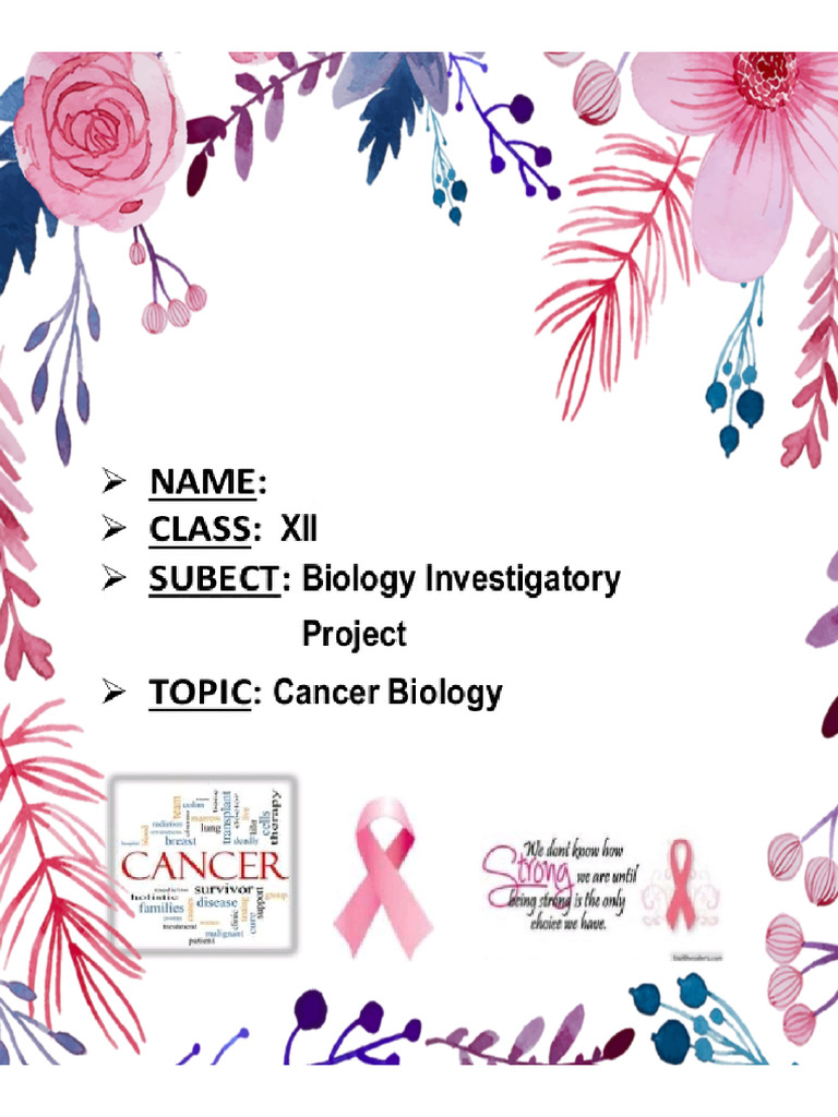 Investigatory Project On Cancer | PDF
