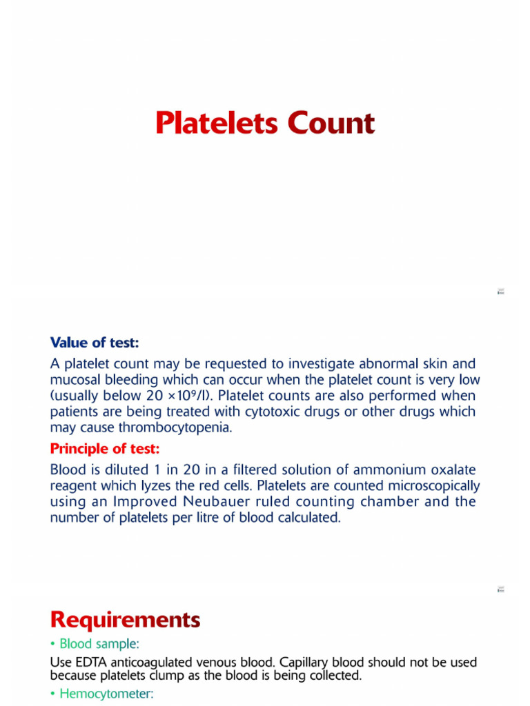 Platelets Count | PDF