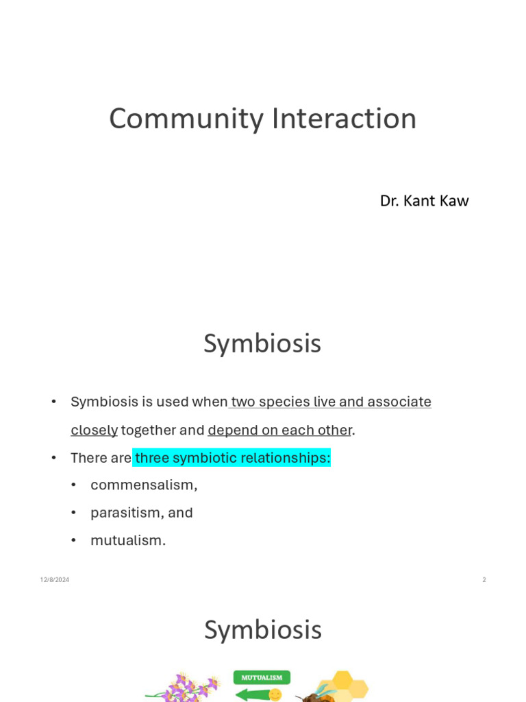 Understanding Symbiosis and Ecosystem Dynamics | PDF