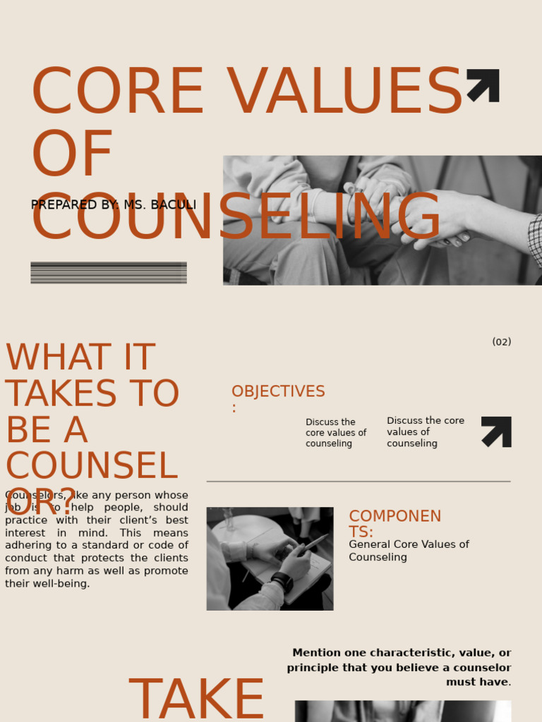Core Values of Counseling(1) | PDF | Psychotherapy | Psychological Concepts