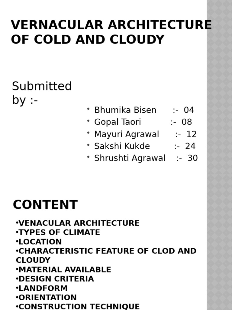 Cold and Cloudy Climate | PDF | Roof | Window