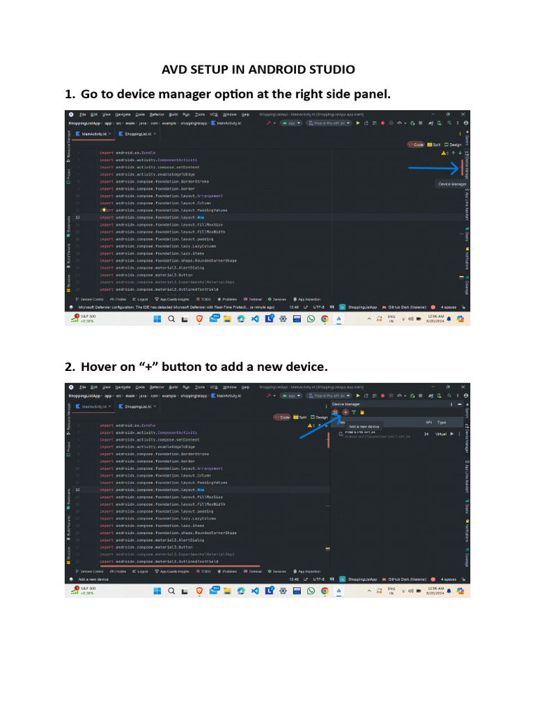 Avd Setup in Android Studio | PDF