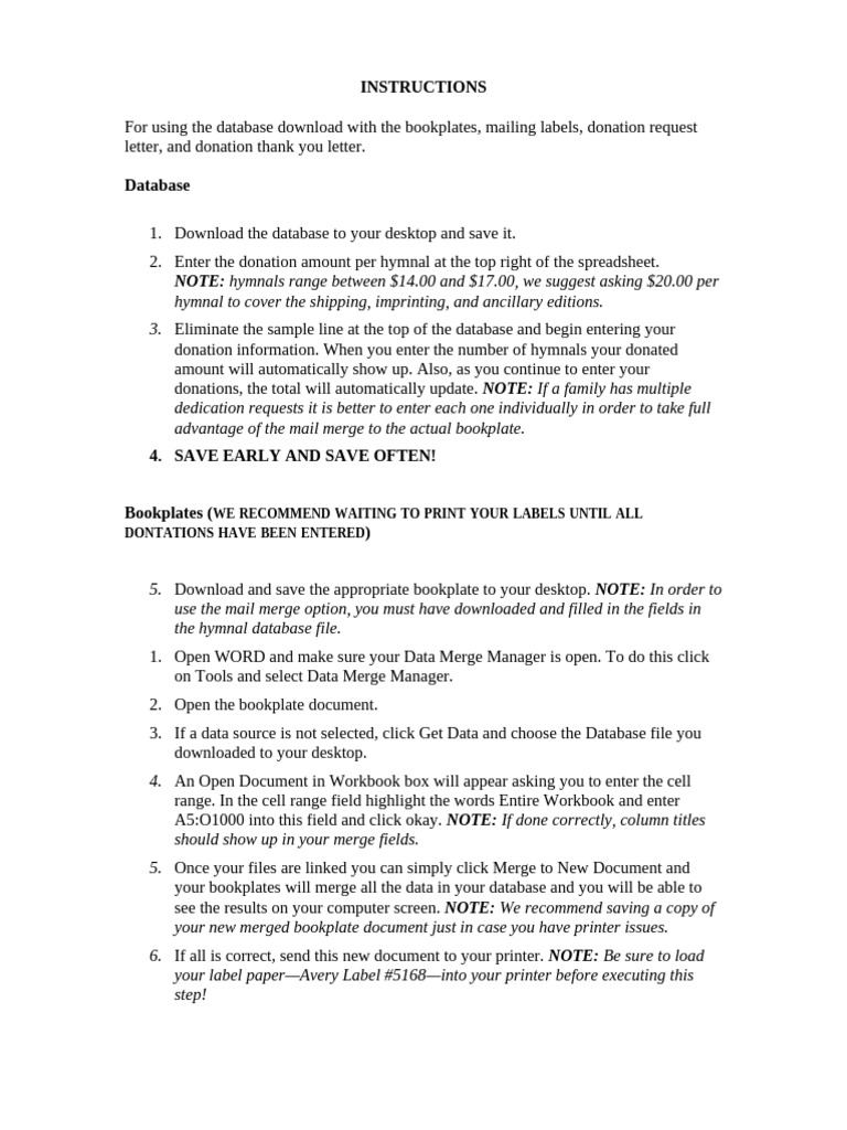 1.READ FIRST Instructions | PDF | Printer (Computing) | Databases
