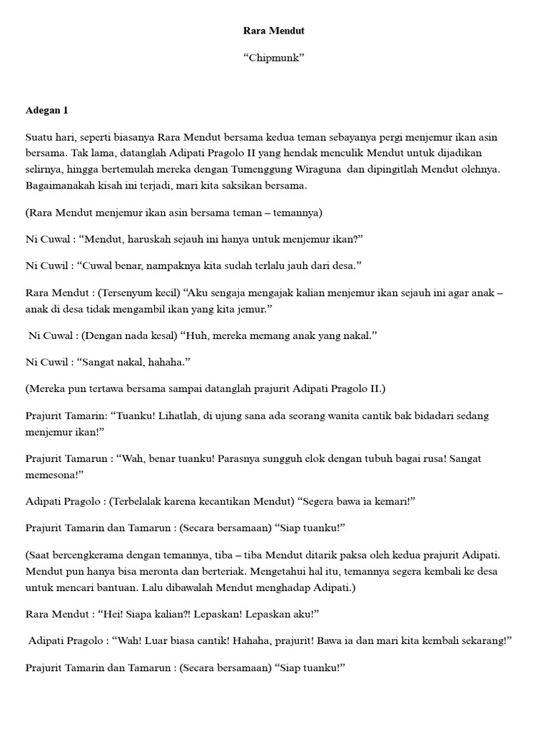 Salinan Rara Mendut Ver Remake-4 - Irsyad Majid - Docx - 20240731 - 175332 - 0000 | PDF