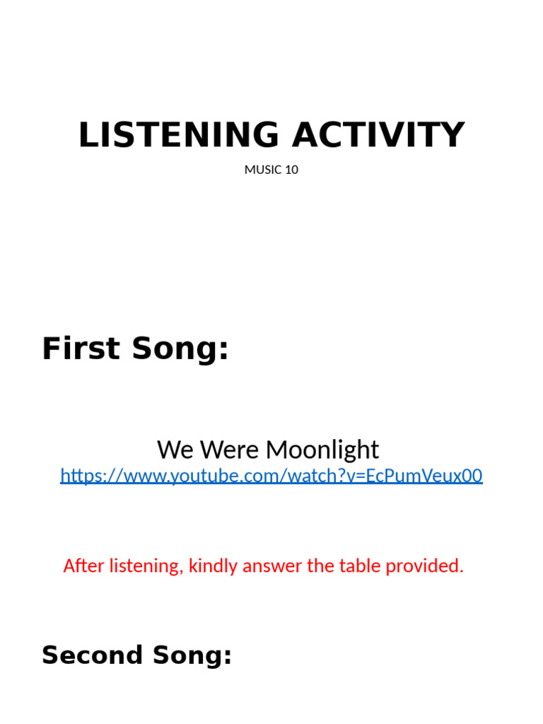 Music Listening Activity Guide | PDF